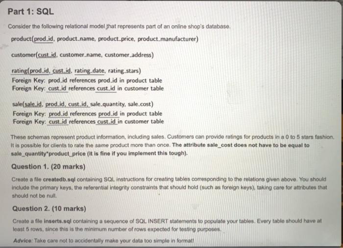 Solved SQL - Databases There are questions 1-3 to answer. | Chegg.com