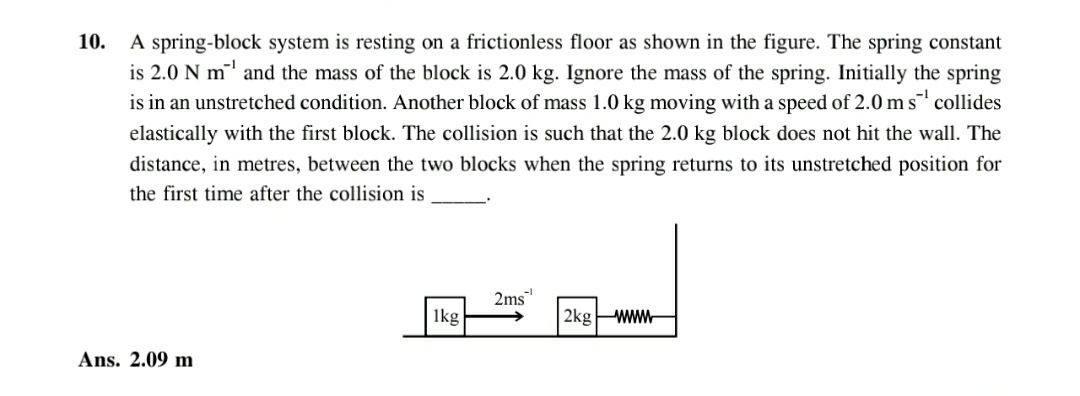 Solved 10. A spring-block system is resting on a | Chegg.com