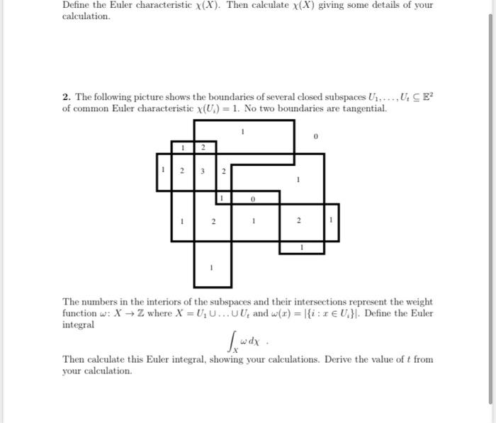 Define the Euler characteristic X(X). Then calculate | Chegg.com
