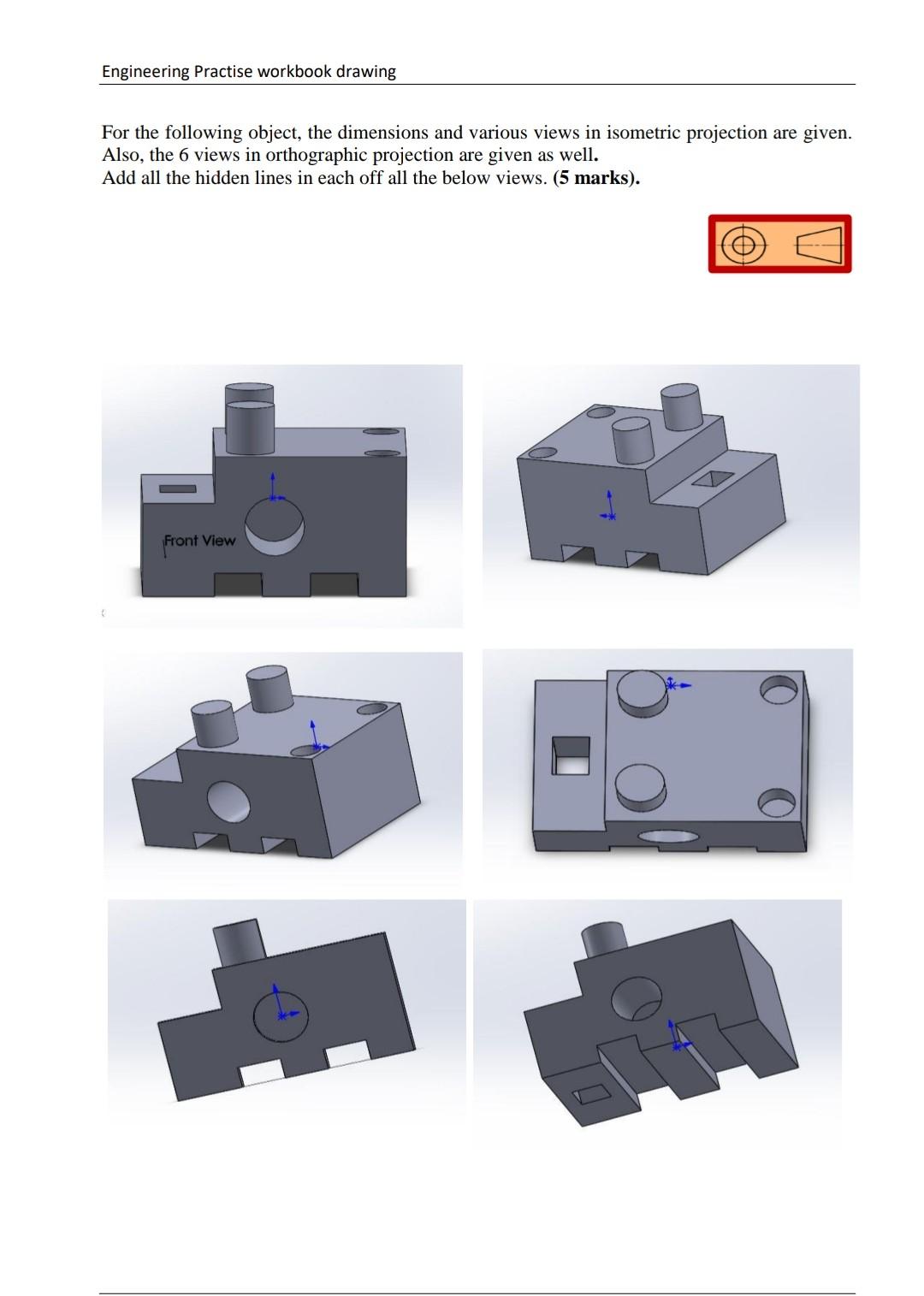 Solved Engineering Practise workbook drawing For the | Chegg.com