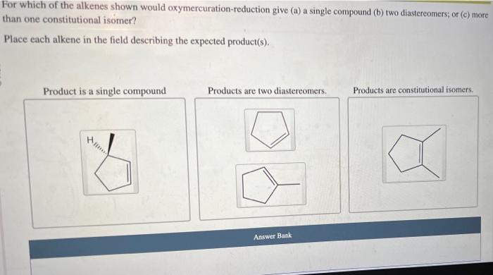 Solved For which of the alkenes shown would | Chegg.com