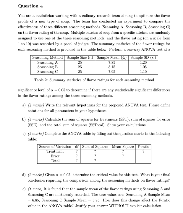Solved Question 4You are a statistician working with a | Chegg.com