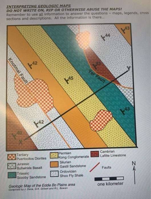 Solved INTERPRETING GEOLOGIC MAPS DO NOT WRITE ON, RIP OR | Chegg.com