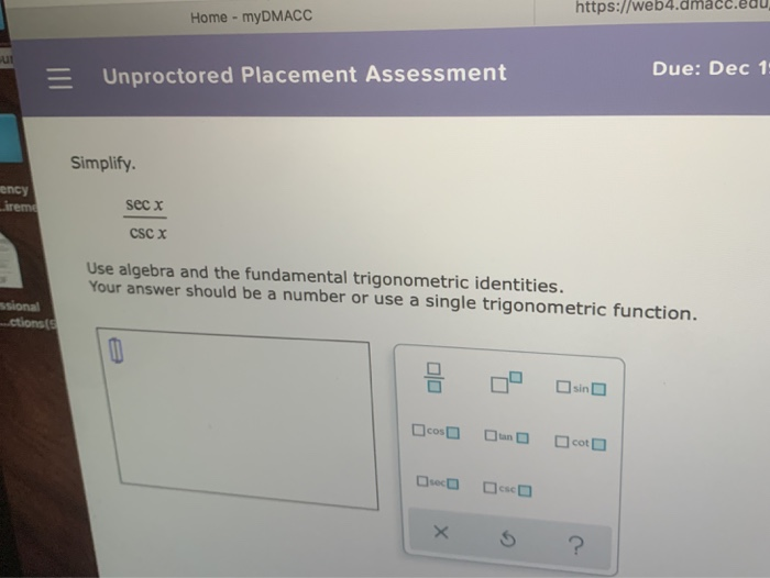 Solved https://web4.dma Home - myDMACC Due: Dec 1: ut | Chegg.com