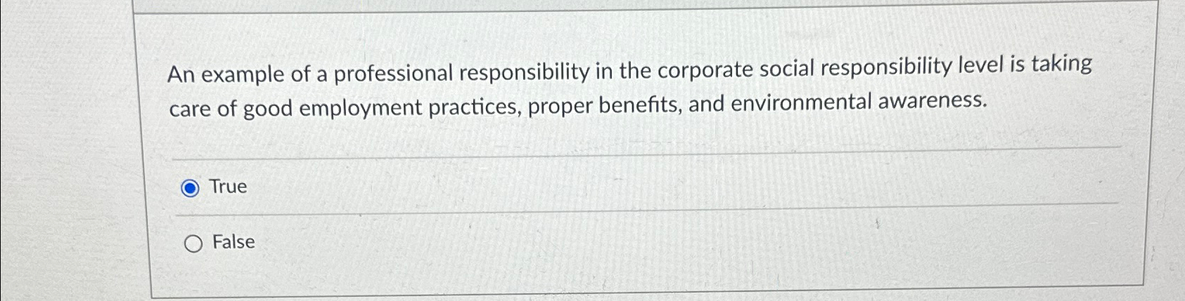 Solved An example of a professional responsibility in the | Chegg.com