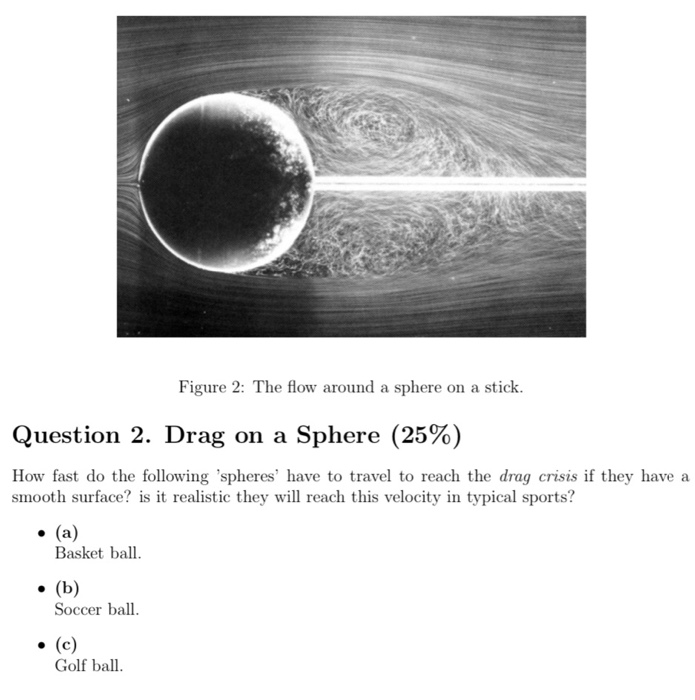 Solved Figure 2: The flow around a sphere on a stick. | Chegg.com