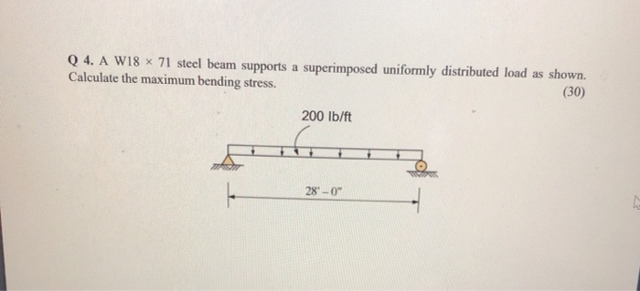 Solved Q 4. A W18 x 71 steel beam supports a superimposed | Chegg.com