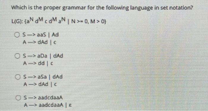 Solved Given the following Grammar, which option is not a | Chegg.com