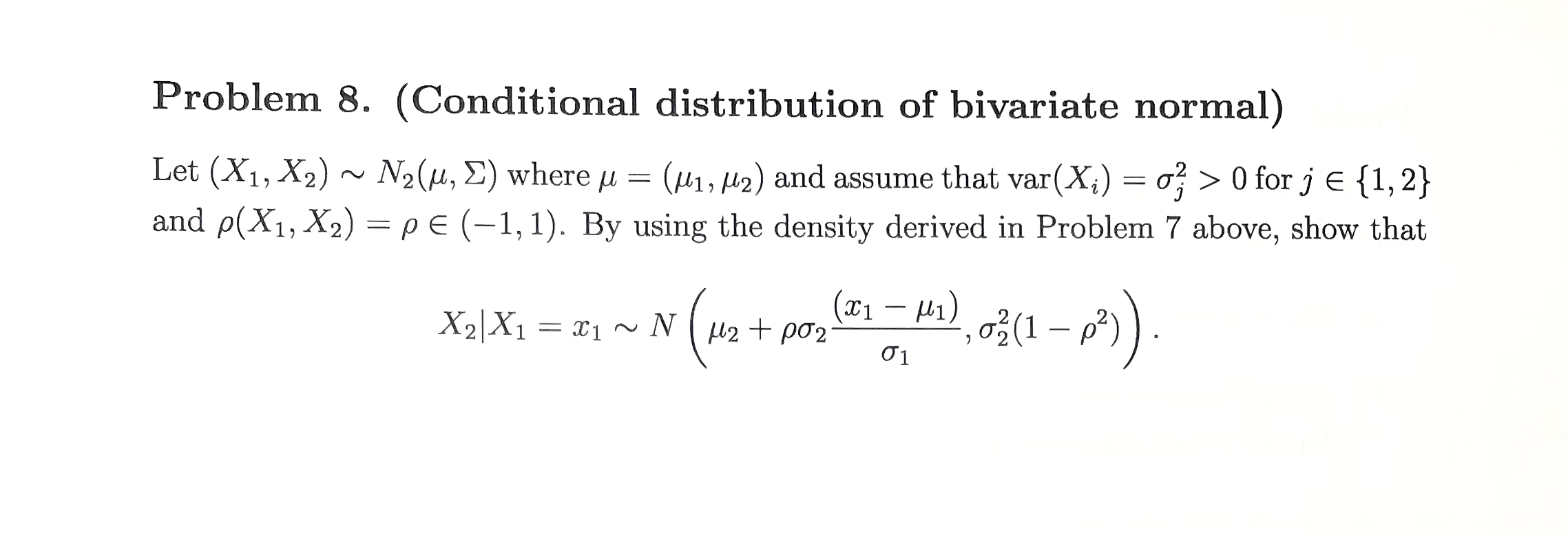 Problem 8 Conditional Distribution Of Bivariate
