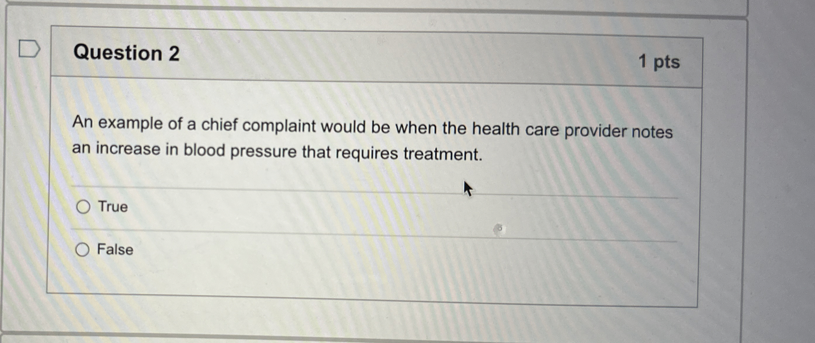 Solved Question 21 ﻿ptsAn example of a chief complaint would | Chegg.com