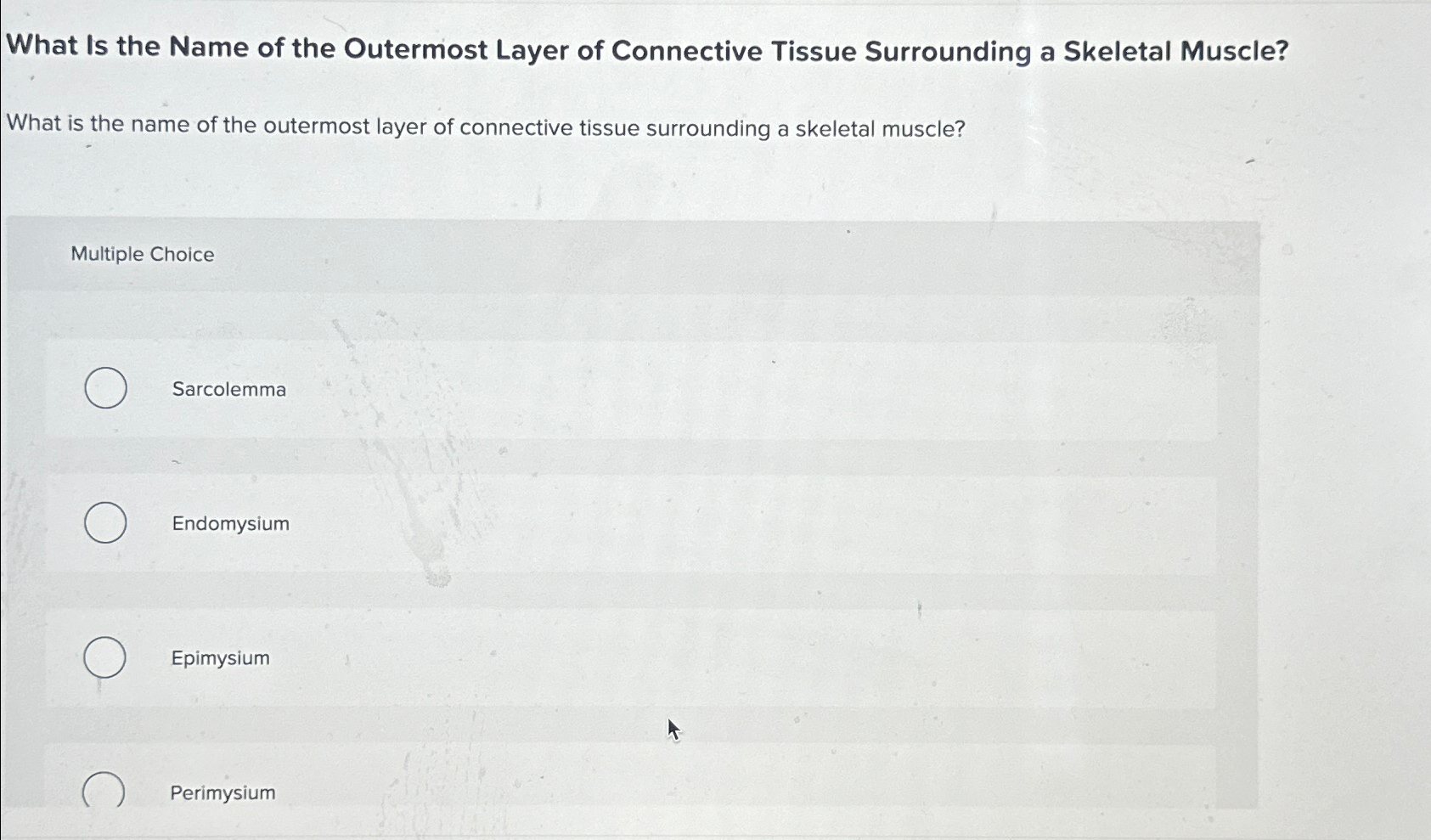 Solved What is the Name of the Outermost Layer of Connective | Chegg.com