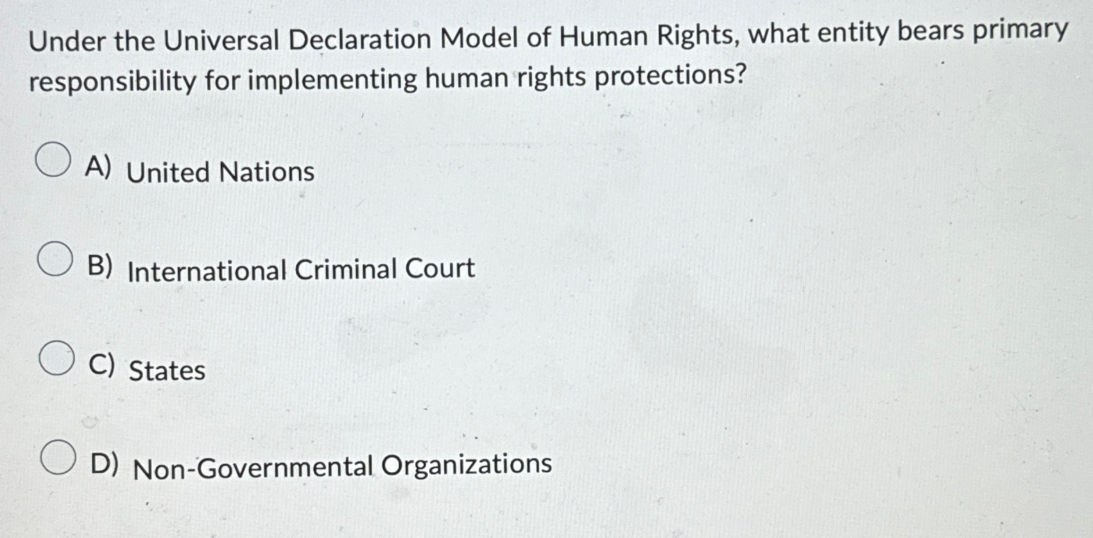 Solved Under the Universal Declaration Model of Human | Chegg.com