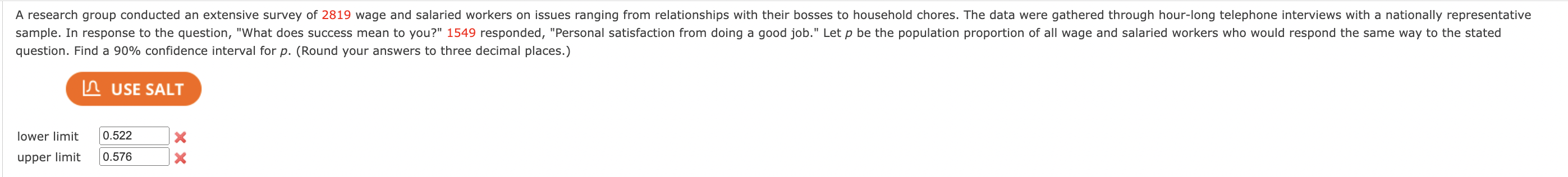 Solved question. Find a 90% ﻿confidence interval for | Chegg.com