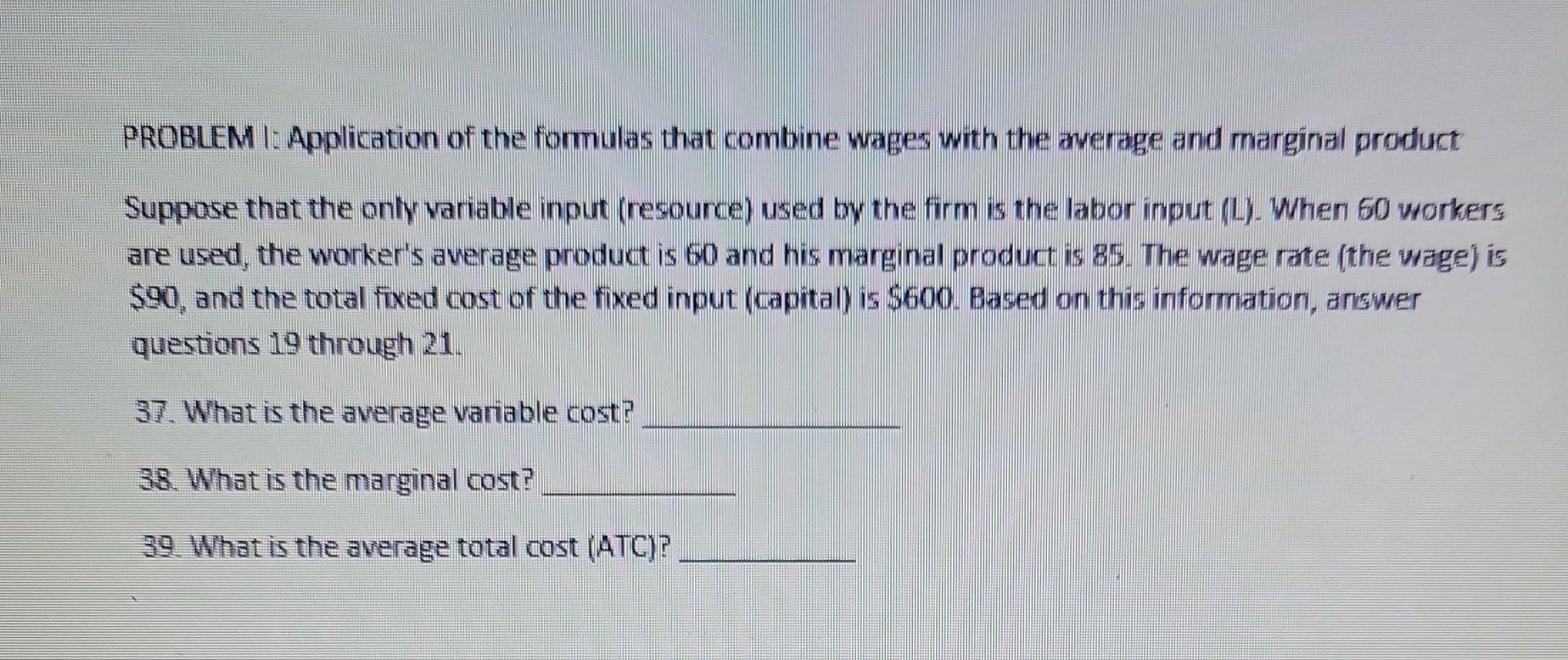 Solved PROBLEM I: Application of the formulas that combine | Chegg.com