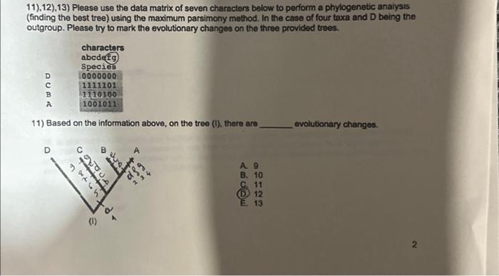 Solved 11),12), 13) Please use the data matrix of seven | Chegg.com
