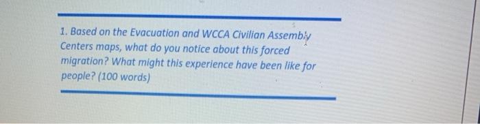 Solved 1. Based on the Evacuation and WCCA Civilian Assembly | Chegg.com