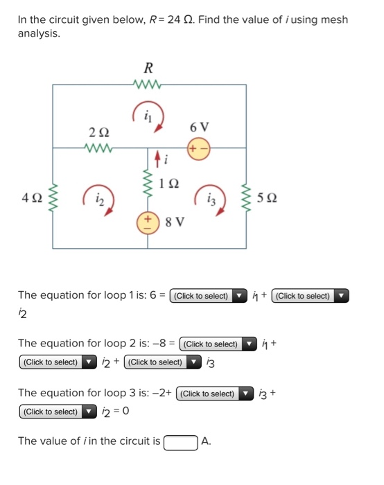 Solved In the circuit given below, R = 24 12. Find the value | Chegg.com