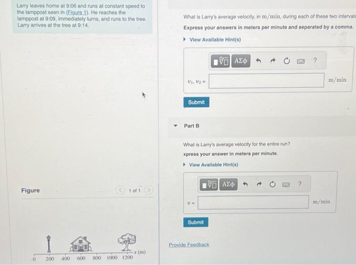 Solved Larry leaves home at 9:06 and runs at constant speed | Chegg.com
