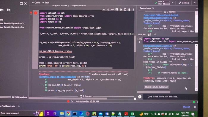 Solved I am using Colab to execute some machine learning | Chegg.com
