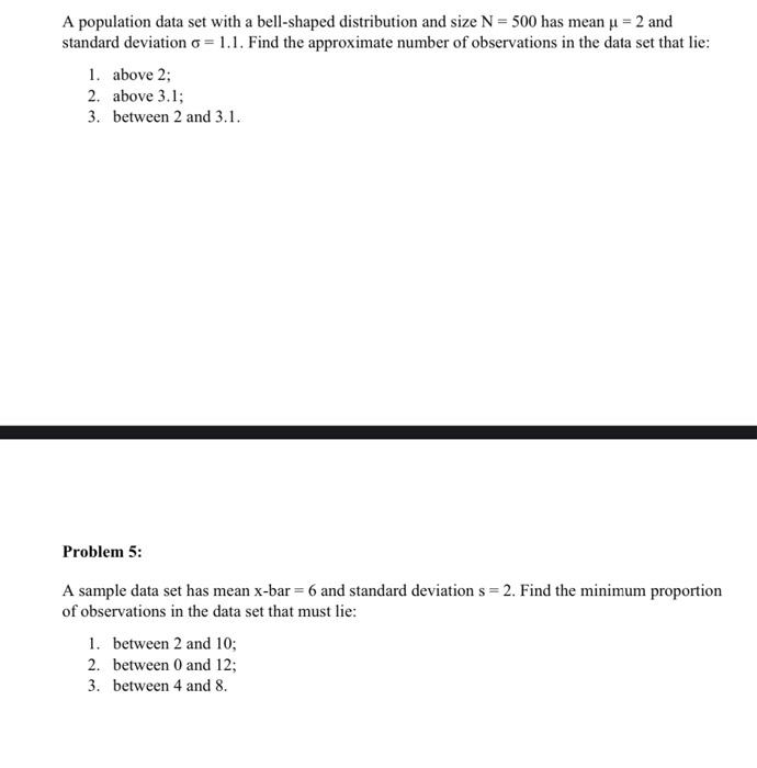 Solved A population data set with a bell-shaped distribution | Chegg.com