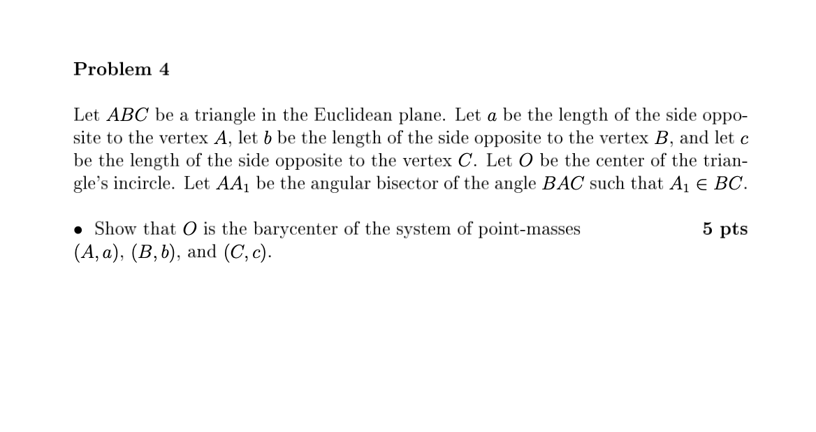 Solved Problem 4Let ABC be a triangle in the Euclidean | Chegg.com