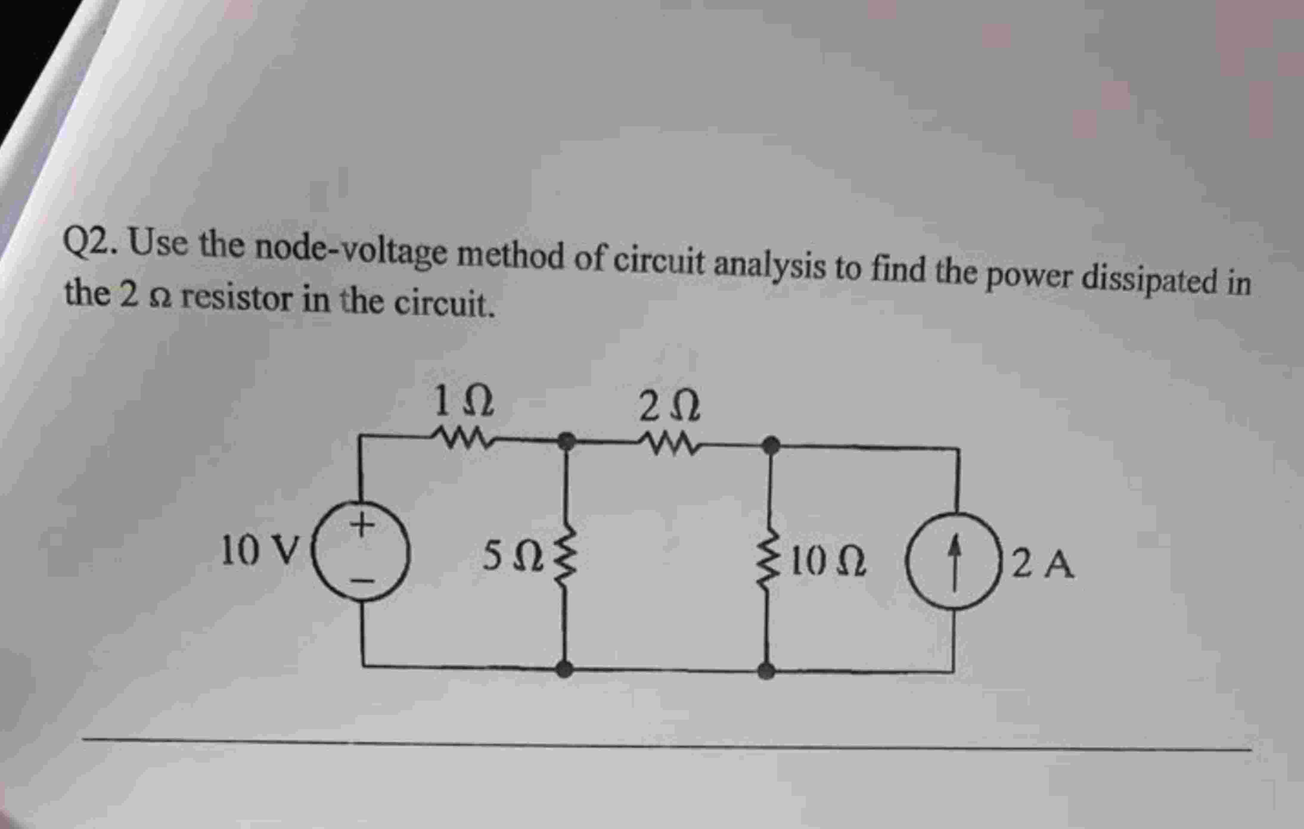 Use the node-voltage method to find the power | Chegg.com