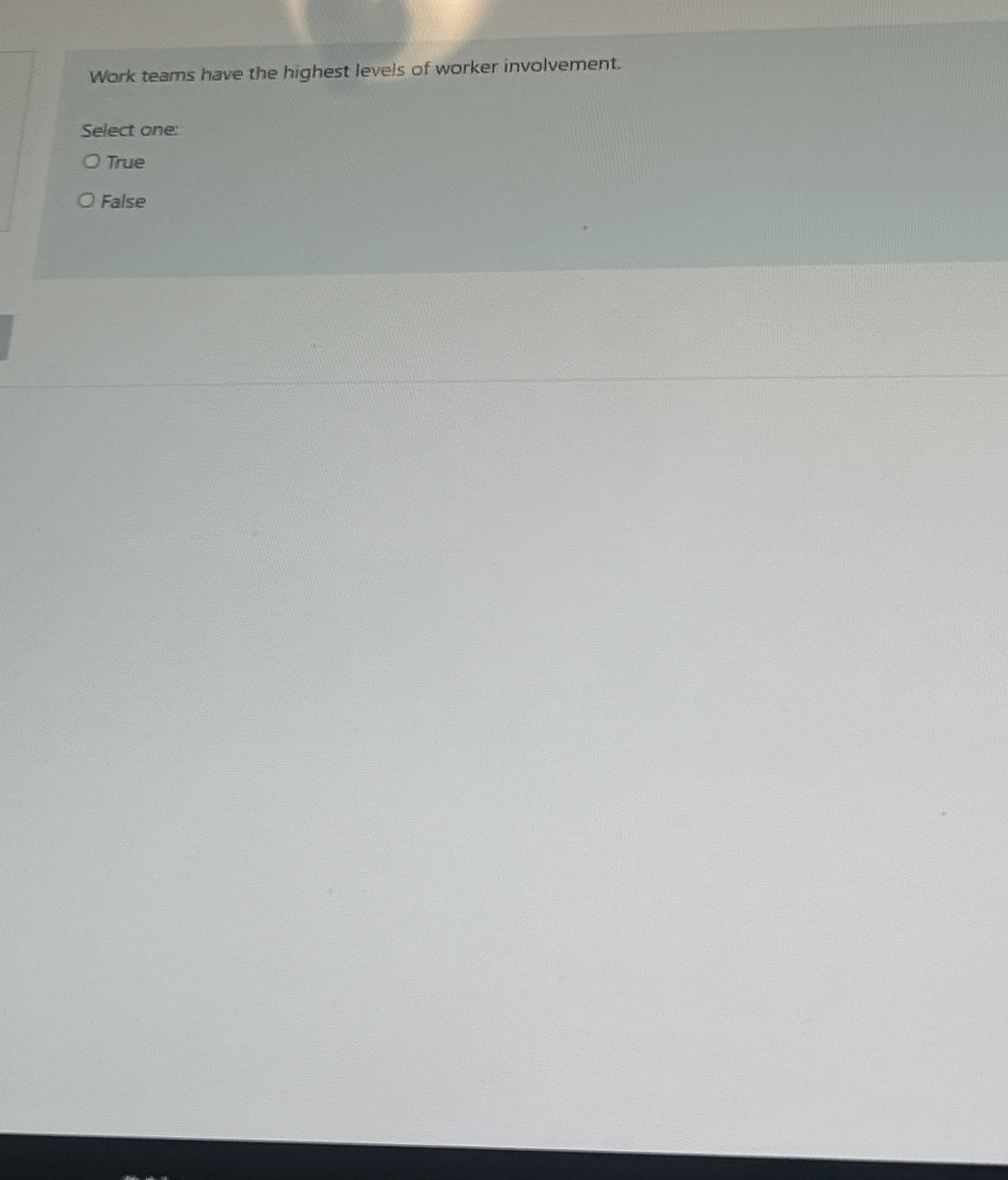 Solved Work teams have the highest levels of worker | Chegg.com