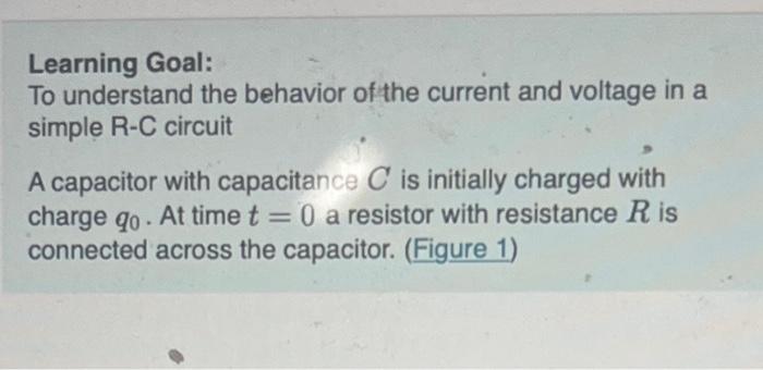 Solved Learning Goal: To understand the behavior of the | Chegg.com