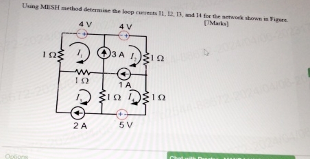 Solved Using MESH method determine the loop currents I 1, ﻿I | Chegg.com