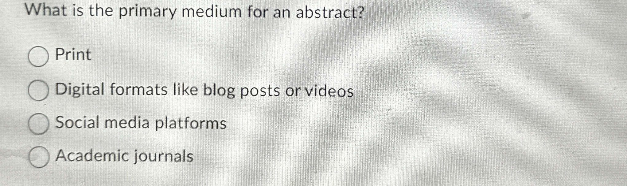 Solved What is the primary medium for an | Chegg.com