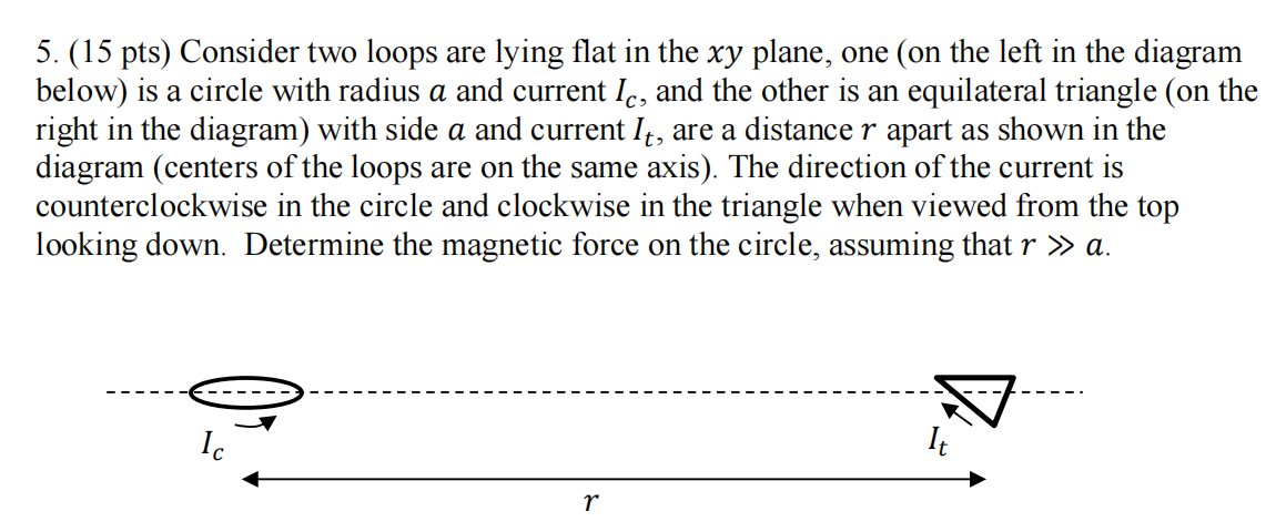 (15 ﻿pts) ﻿Consider two loops are lying flat in the | Chegg.com
