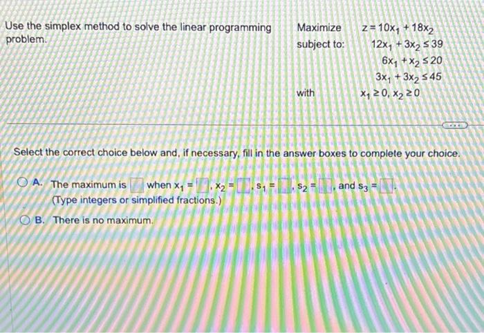 Solved Select the correct choice below and, if necessary, | Chegg.com
