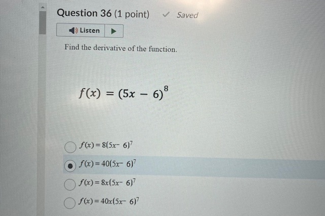 Solved Question 34 (1 ﻿point) ﻿Question 36 (1 ﻿point)Find | Chegg.com