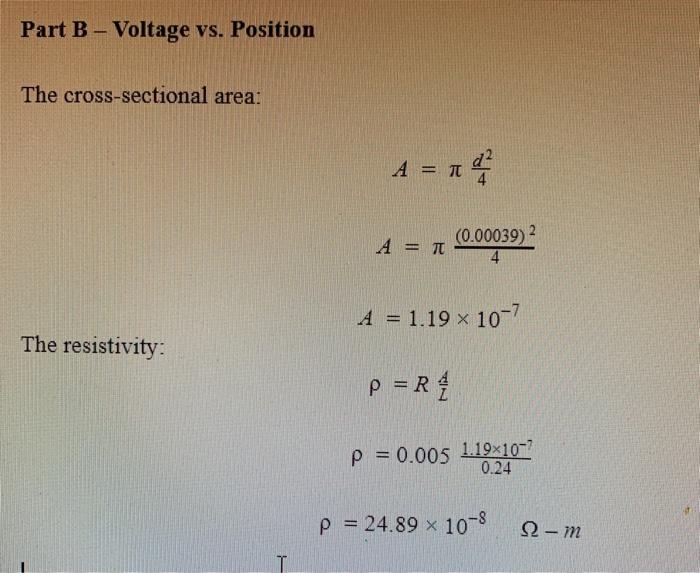 Solved Part B - Voltage vs. Length Plot the voltage (y-axis) | Chegg.com