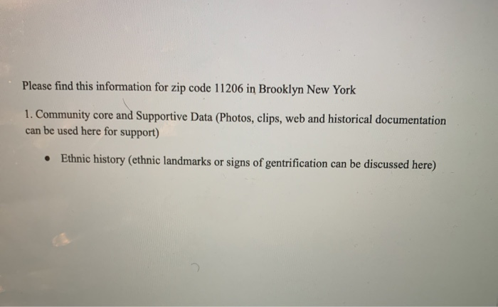 Please find this information for zip code 11206 in | Chegg.com