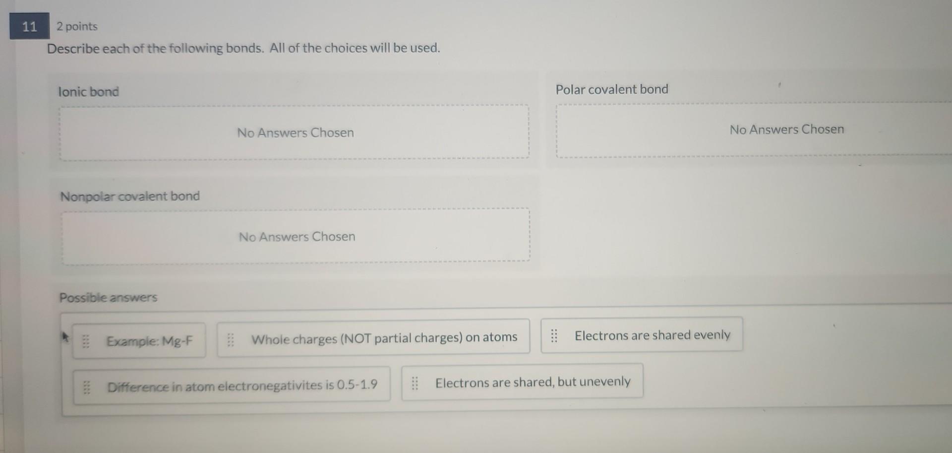Solved 112 points Describe each of the following bonds. All | Chegg.com