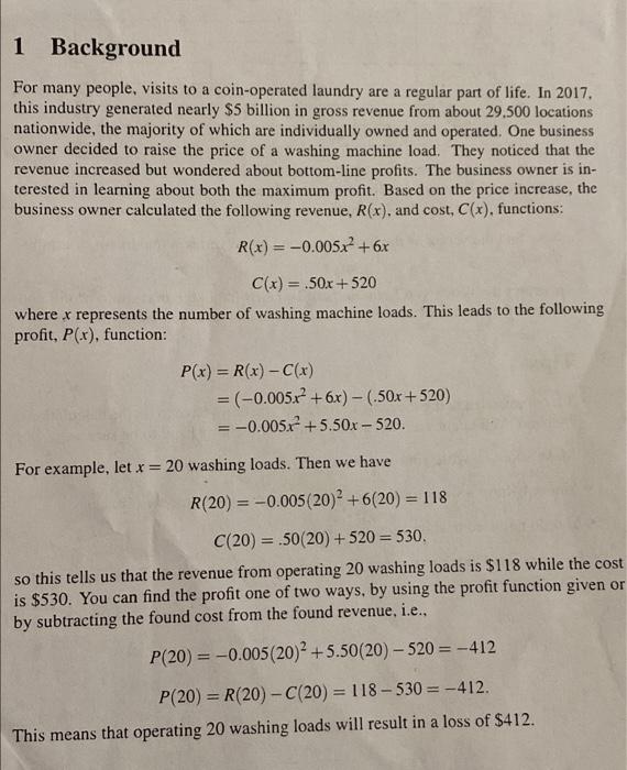 Solved Case Study 2: Maximizing Profit MATH 1324 1 | Chegg.com