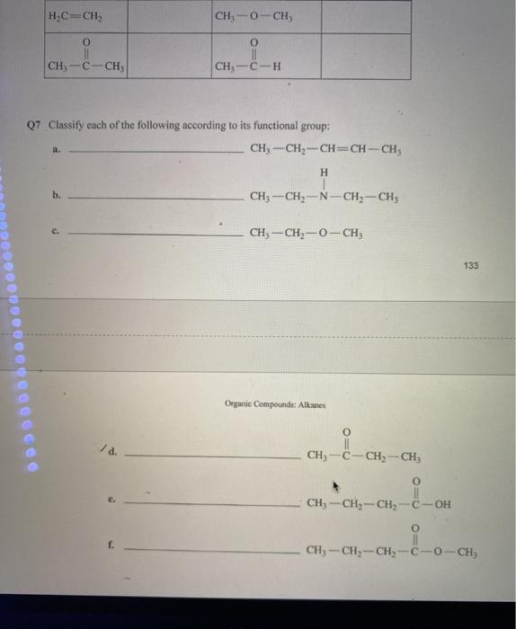 Solved HỌC=CH- CH, ---0--CH O 1 CH3-C-CH CH-C-H Q7 Classify | Chegg.com