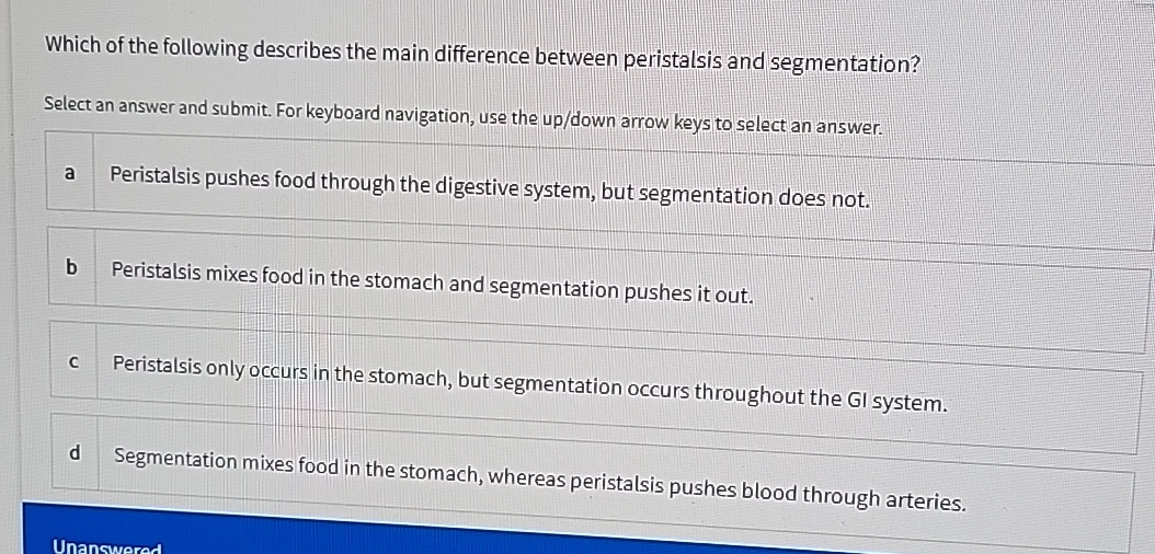 Solved Which of the following describes the main difference | Chegg.com