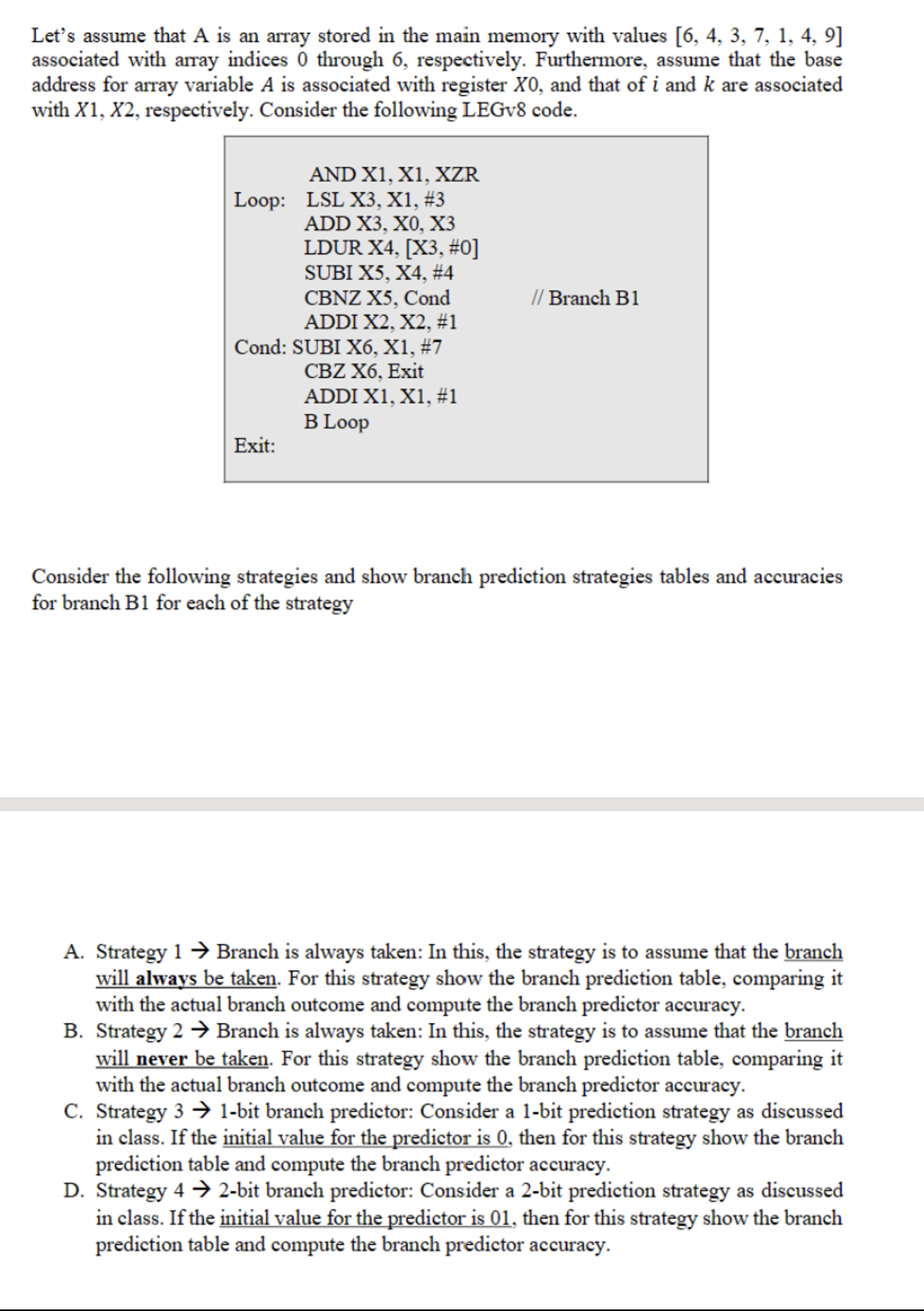 Solved Let's assume that A ﻿is an array stored in the main | Chegg.com