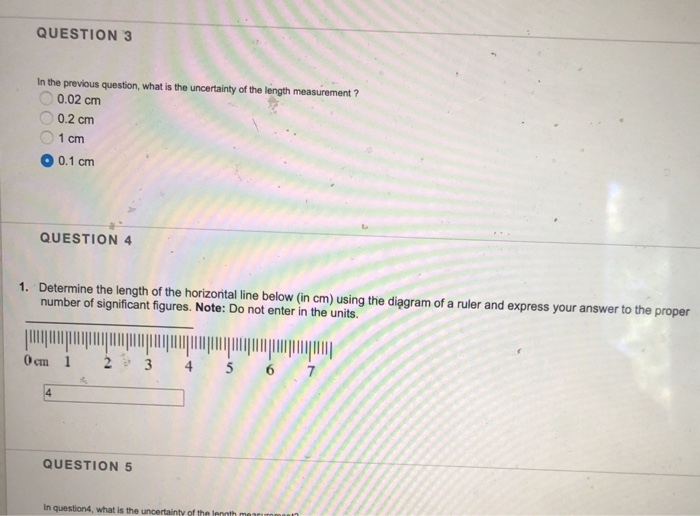 Solved QUESTION 5 In question, what is the uncertainty of | Chegg.com