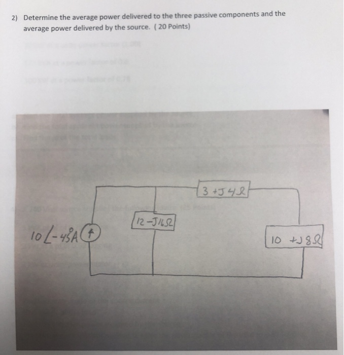 Solved Determine the average power delivered to the three | Chegg.com