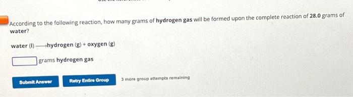Solved According to the following reaction, how many grams | Chegg.com