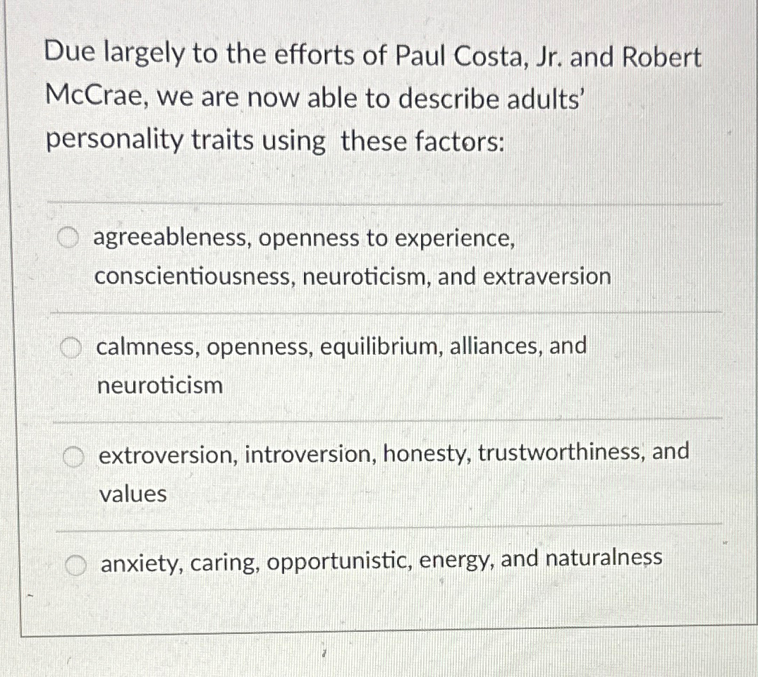 Solved Due largely to the efforts of Paul Costa, Jr. ﻿and | Chegg.com