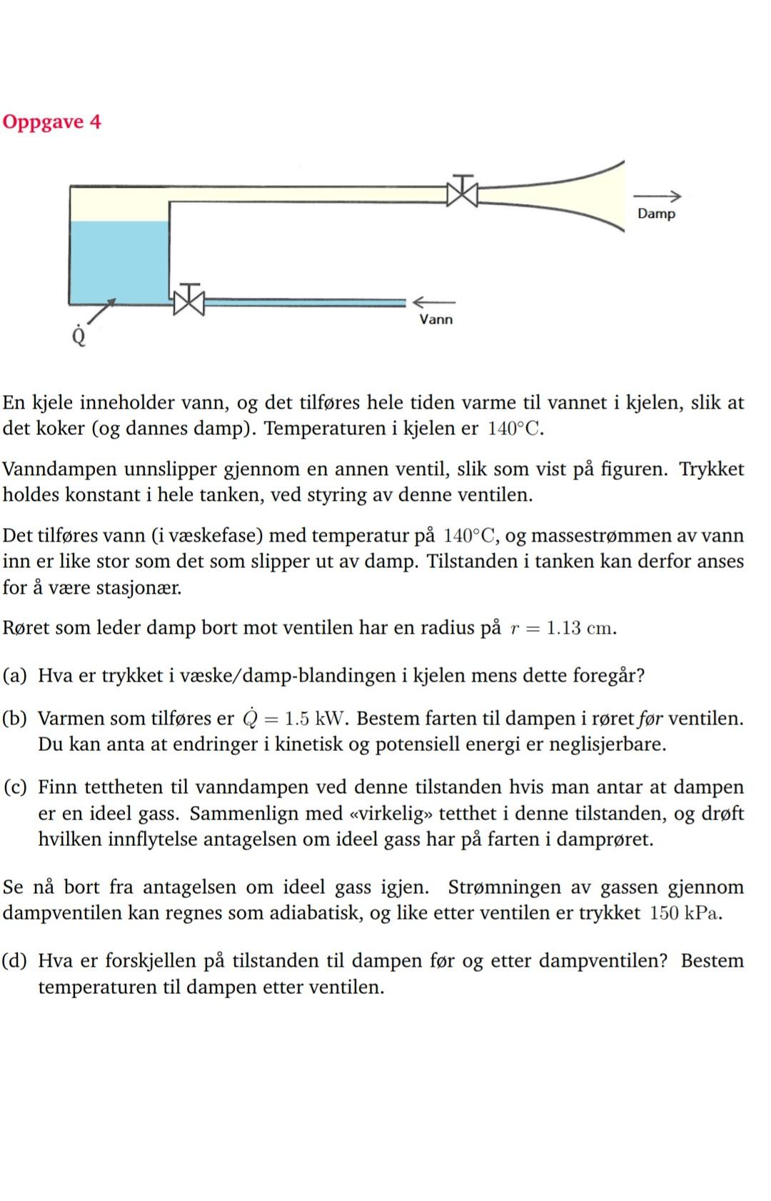 Solved Obligatorisk innlevering ENE113-G V23 - Termodynamikk | Chegg.com