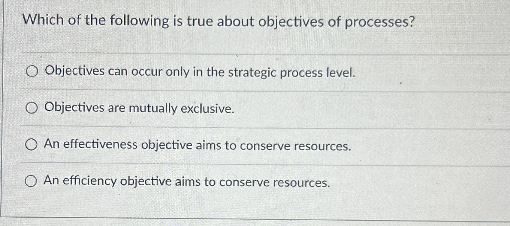 Solved Which of the following is true about objectives of | Chegg.com