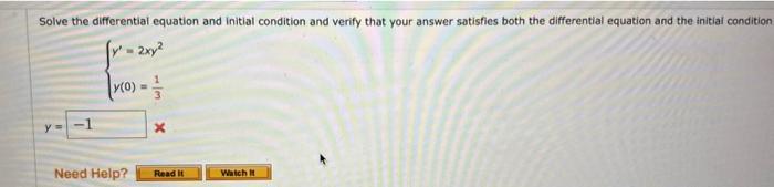 Solved Solve the differential equation and initial condition | Chegg.com
