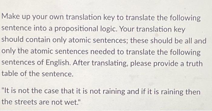 Make up your own translation key to translate the | Chegg.com