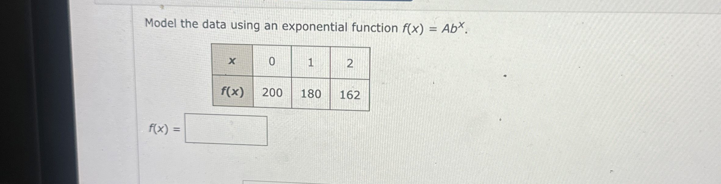 Solved Model the data using an exponential function | Chegg.com