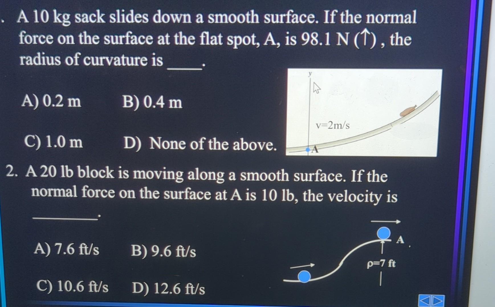 Solved 1. A 10 kg sack slides down a smooth surface. If the | Chegg.com